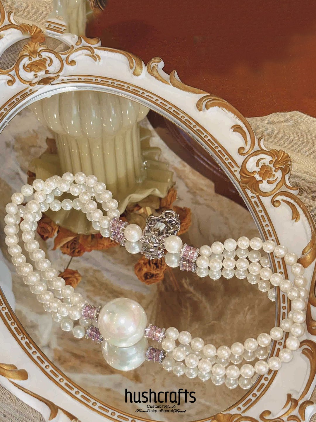 "Pearl Bite" Metal Chain Choker – Bold Chain Design with Faux Pearl ...